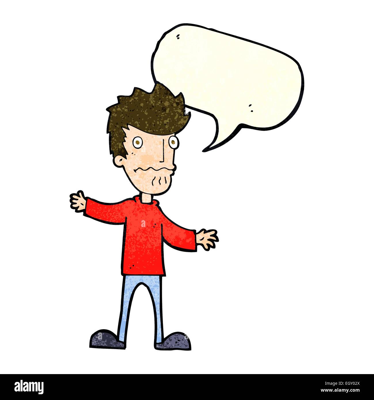 cartoon nervous man with speech bubble Stock Vector Image & Art - Alamy