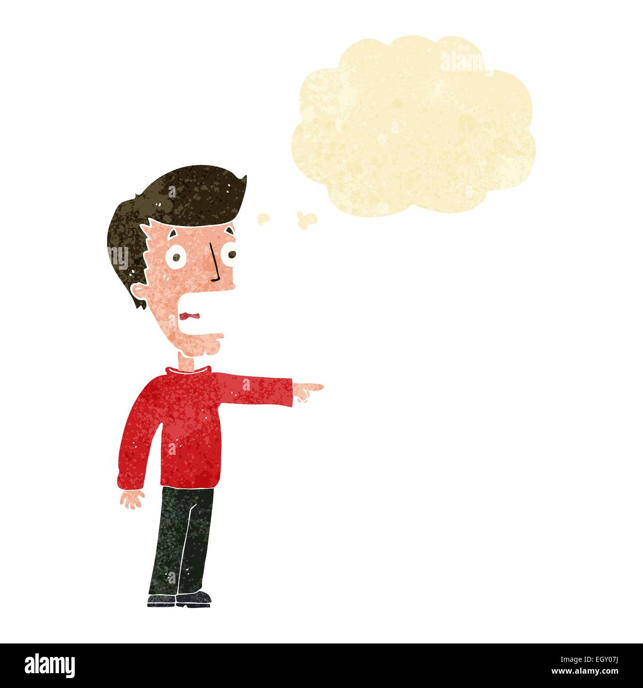 cartoon terrified man with thought bubble Stock Vector Image & Art - Alamy