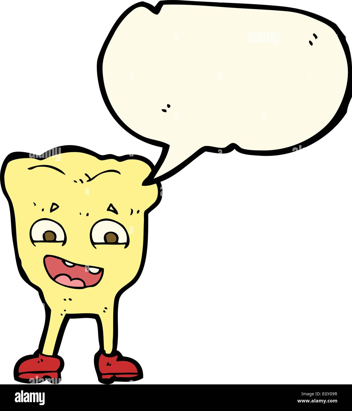 cartoon yellow tooth with speech bubble Stock Vector Image & Art - Alamy