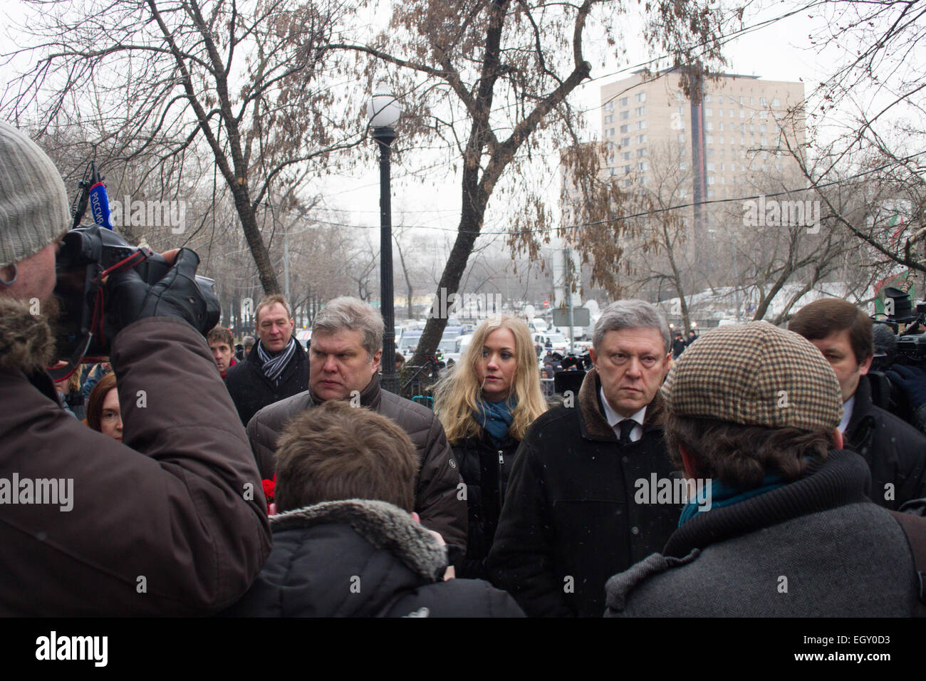Moscow, Russia. 03rd Mar, 2015. The leaders of the party Yabloko Sergei ...