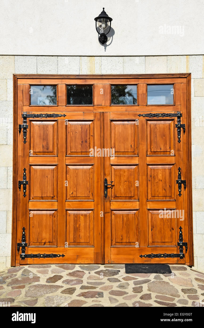 Wooden door of a building Stock Photo - Alamy