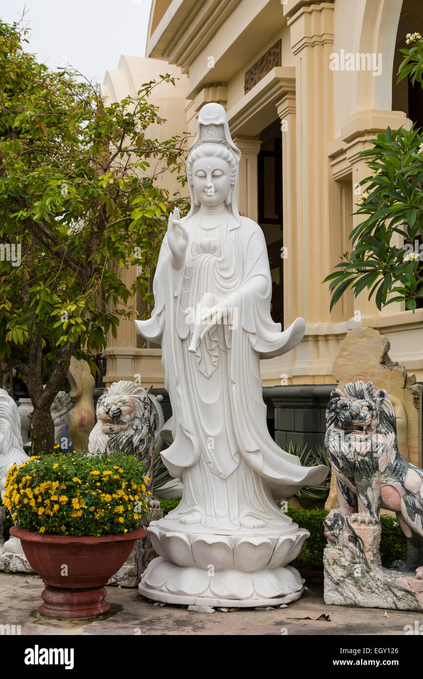 Sculptures at a marble factory near the quarries of the Marble ...