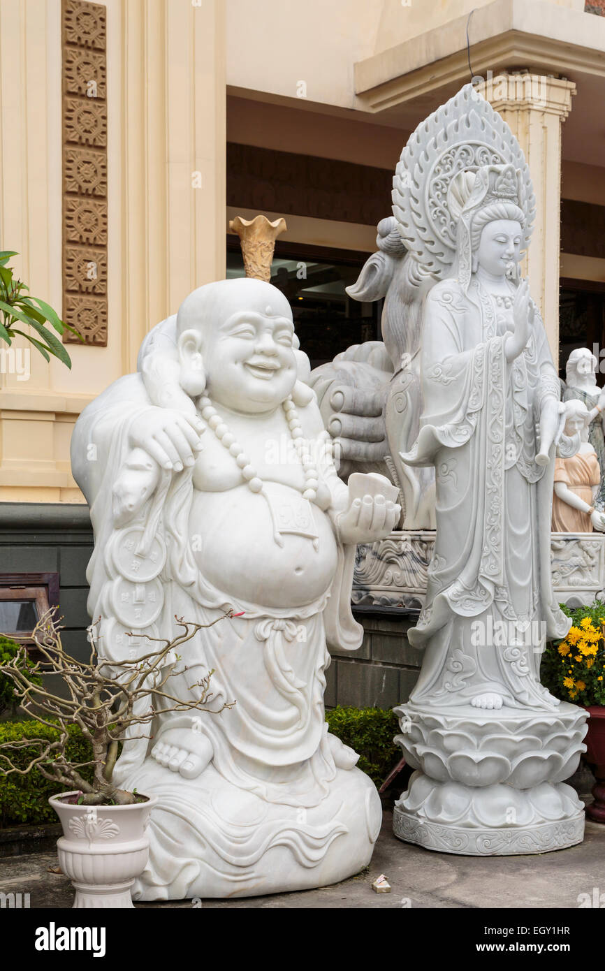 Sculptures at a marble factory near the quarries of the Marble ...