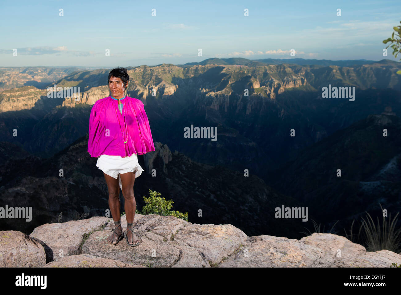 A world class Raramuri runner poses for a picture in Cooper Canyon ...