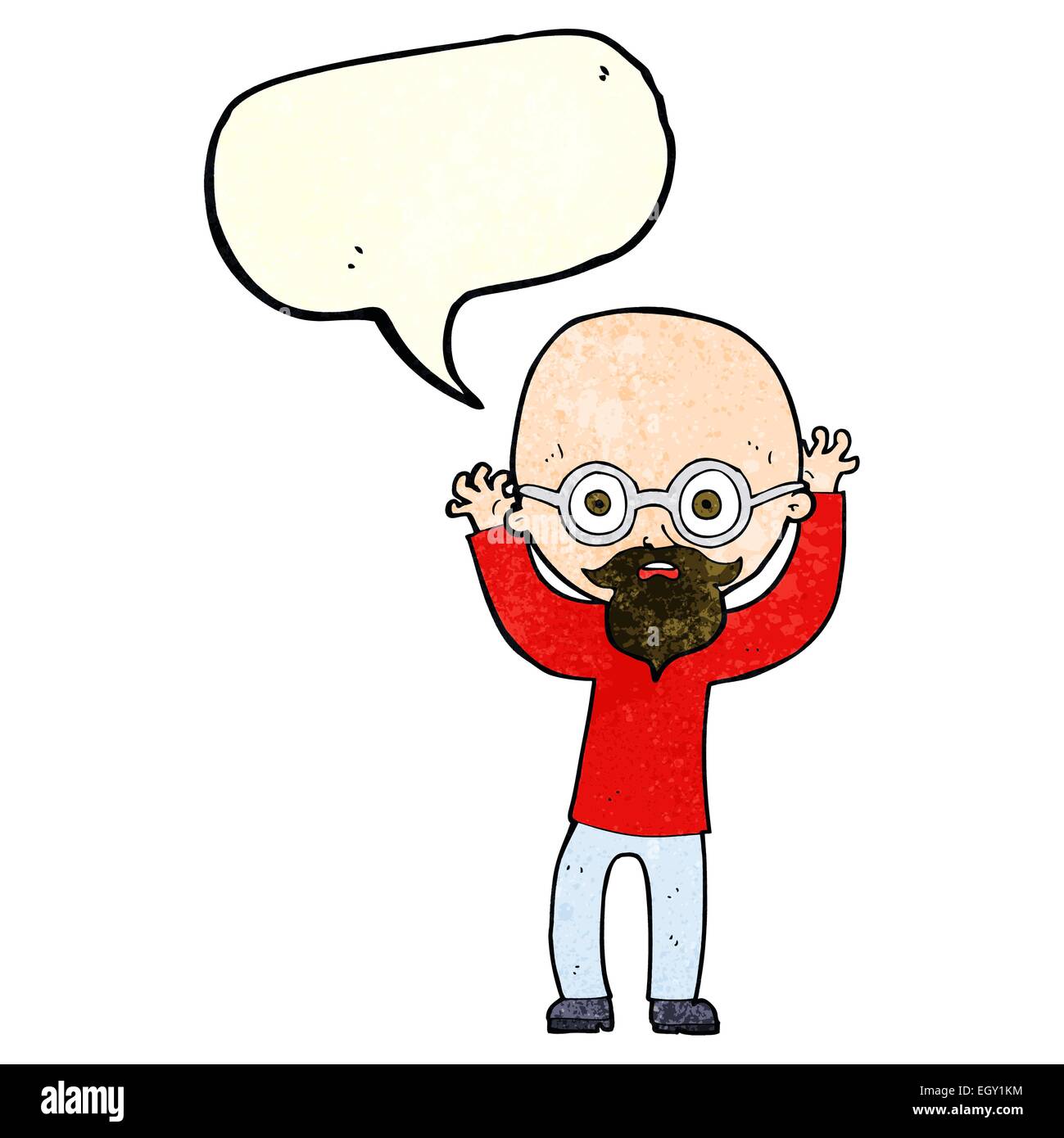 cartoon stressed bald man with speech bubble Stock Vector Image & Art ...