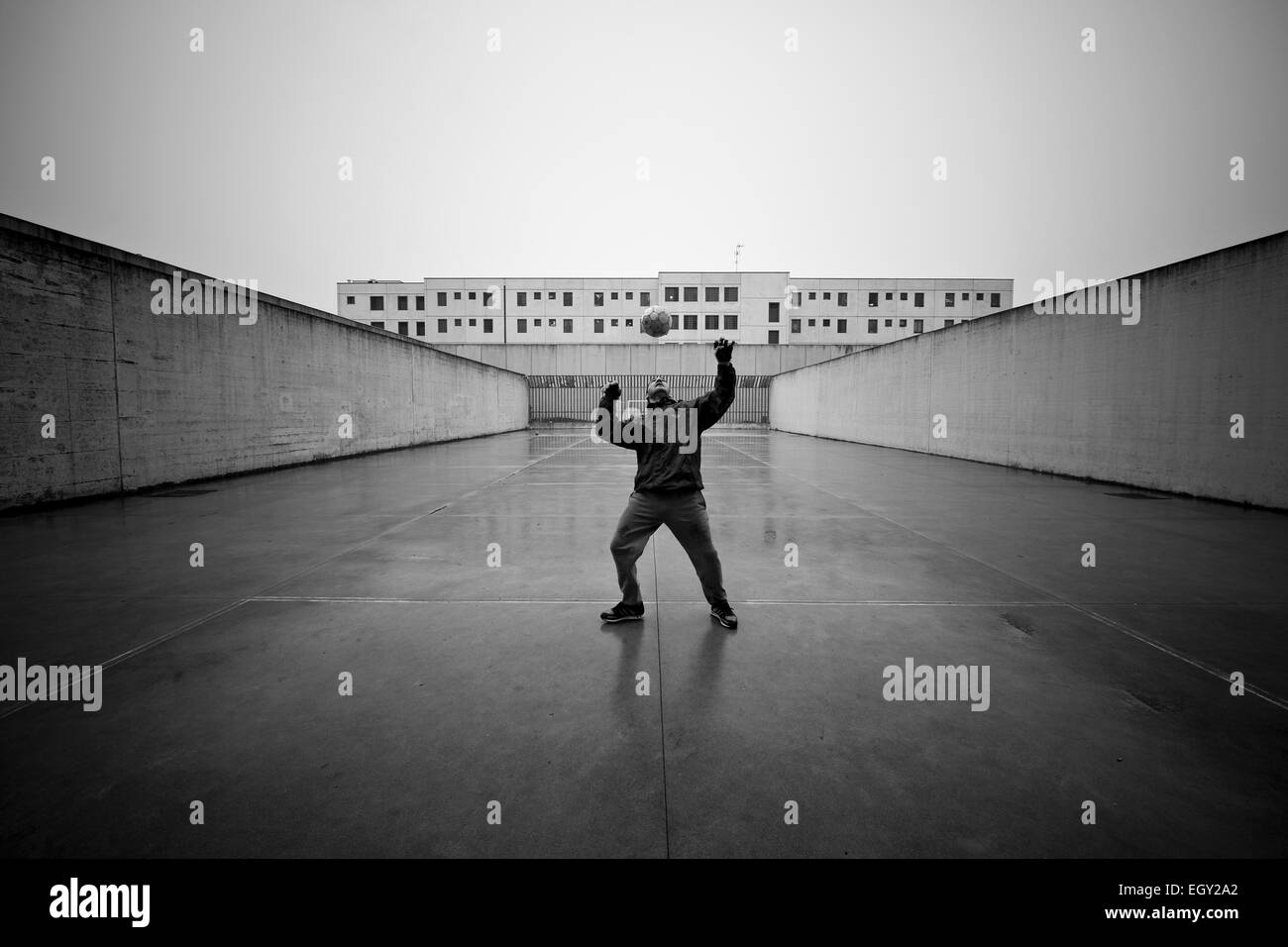 Outdoor prison gym Black and White Stock Photos & Images - Alamy