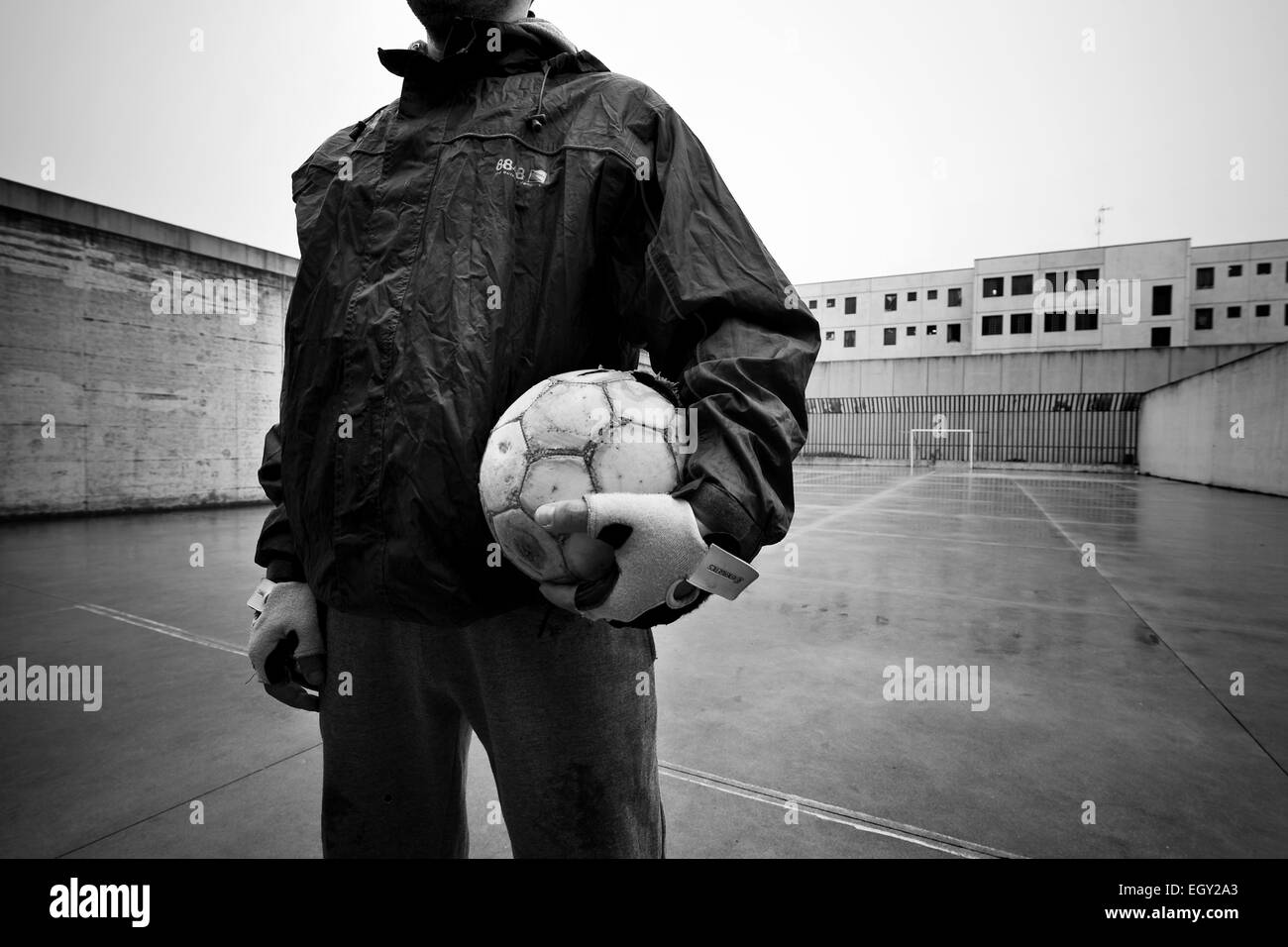 Outdoor prison gym Black and White Stock Photos & Images - Alamy
