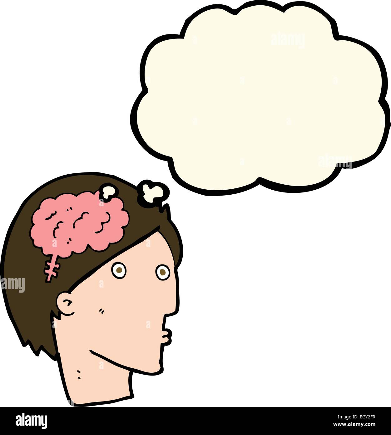 Cartoon man brain thought bubble Stock Vector Images - Alamy