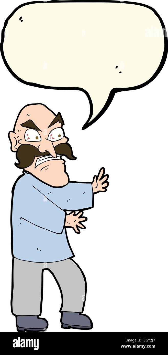 cartoon angry old man with speech bubble Stock Vector Image & Art - Alamy
