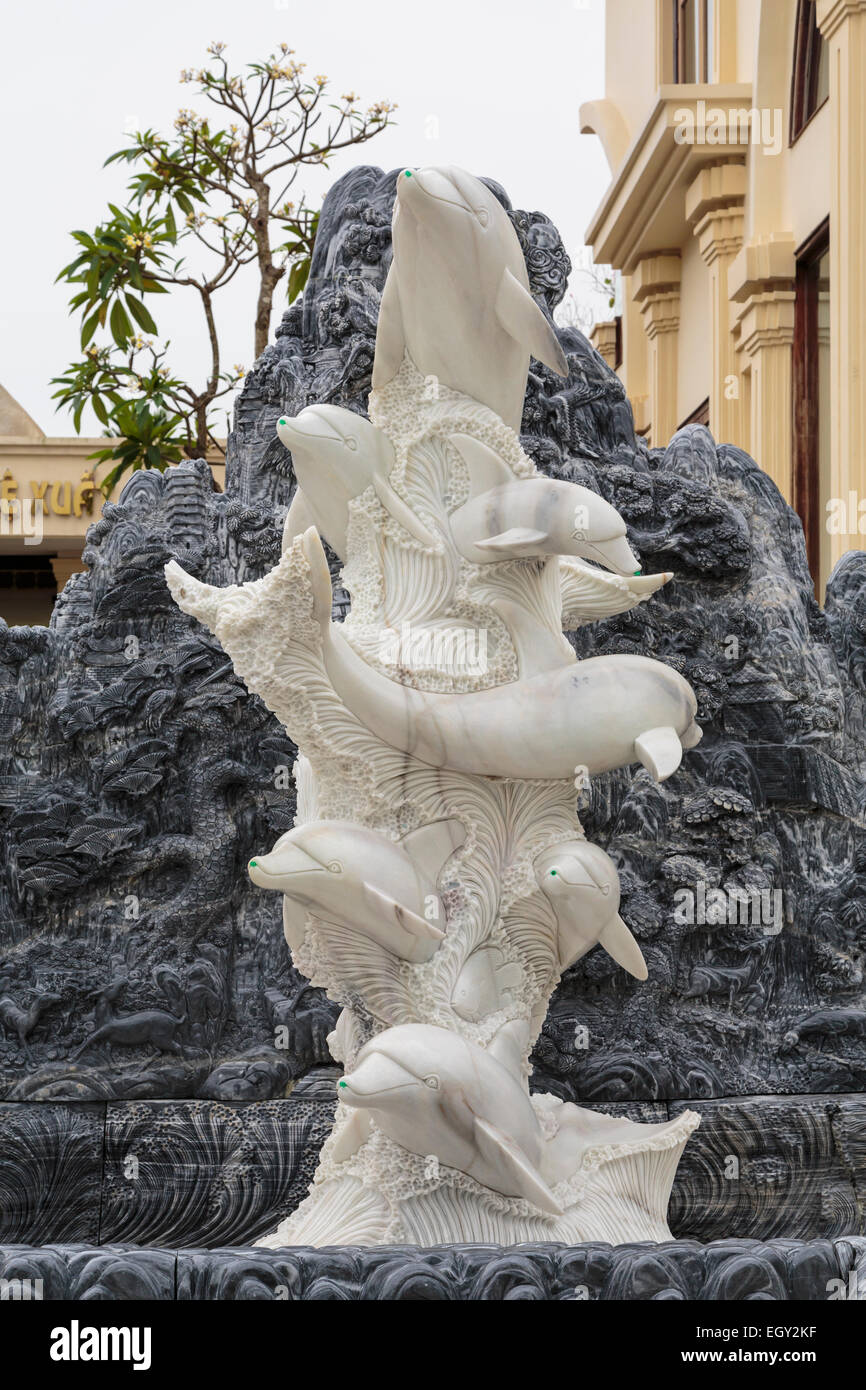 Sculptures at a marble factory near the quarries of the Marble ...