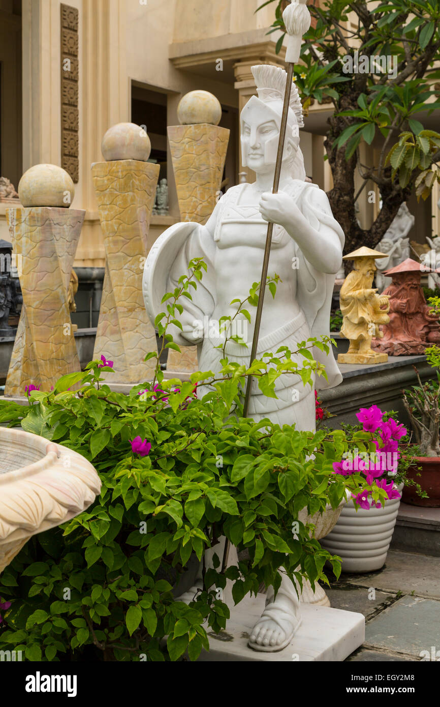 Sculptures at a marble factory near the quarries of the Marble ...