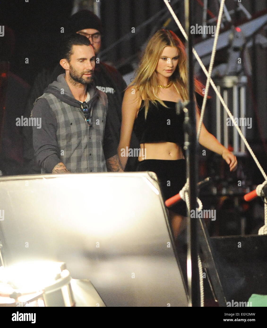 Adam Levine and wife Behati Prinsloo film scenes for Maroon 5's next ...