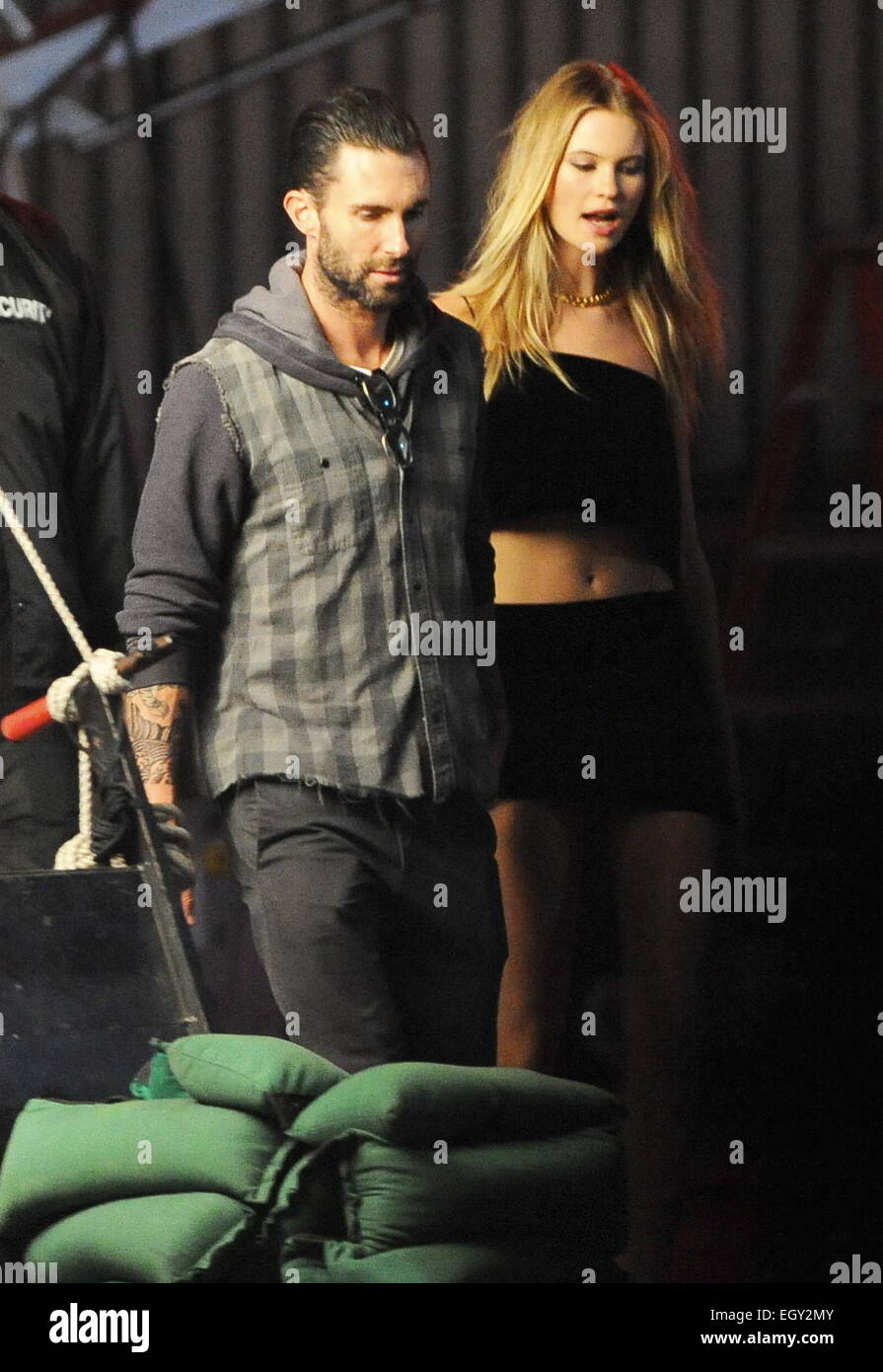 Adam Levine and wife Behati Prinsloo film scenes for Maroon 5's next ...