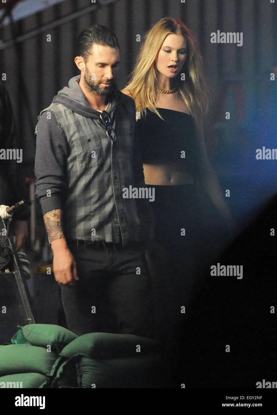 Adam Levine and wife Behati Prinsloo film scenes for Maroon 5's next ...