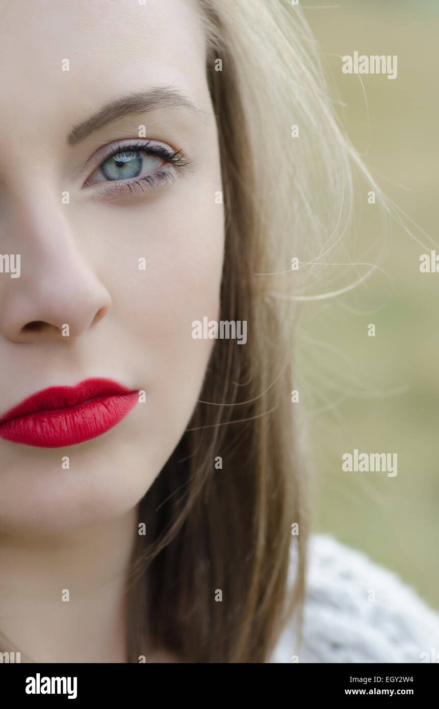 Beautiful young woman staring Stock Photo - Alamy Beautiful young woman staring Stock Photo - Alamy