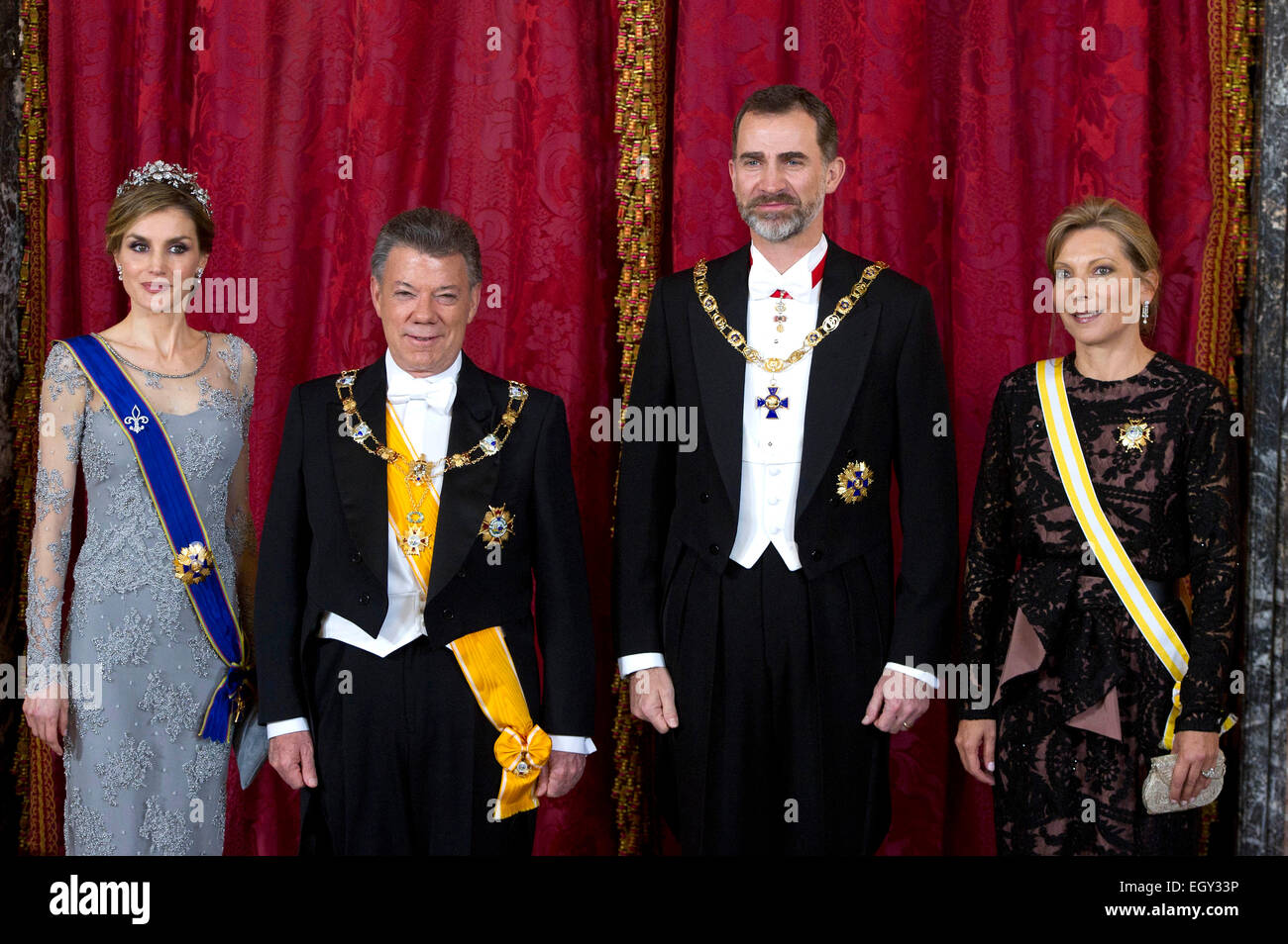Juan Manuel Santos, Königin Letizia von Spanien, König Felipe von ...