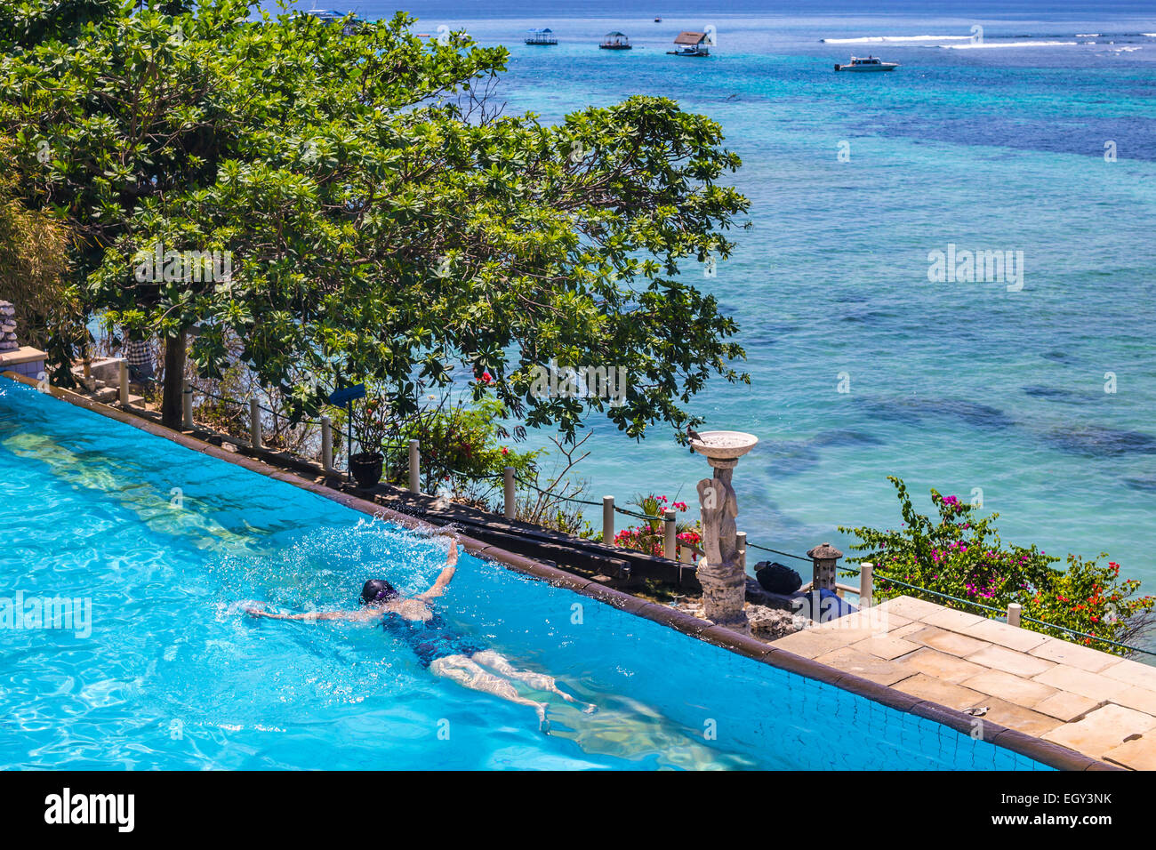 Swimming pool near Nusa Lembongan and Nusa Ceningan islands, Indonesia ...