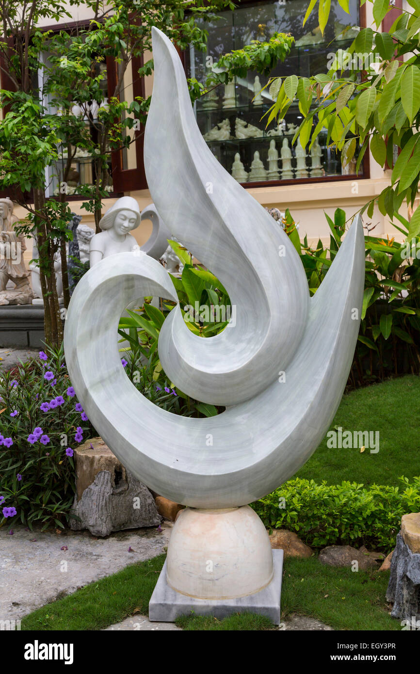 Sculptures at a marble factory near the quarries of the Marble ...
