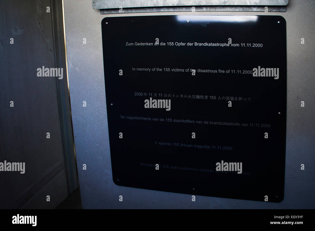 Kaprun memorial for people in cable car disaster Gedenkstatte 11.11. ...