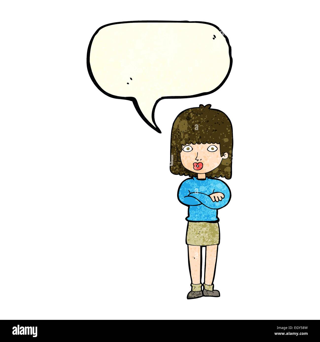 cartoon impatient woman with speech bubble Stock Vector Image & Art - Alamy