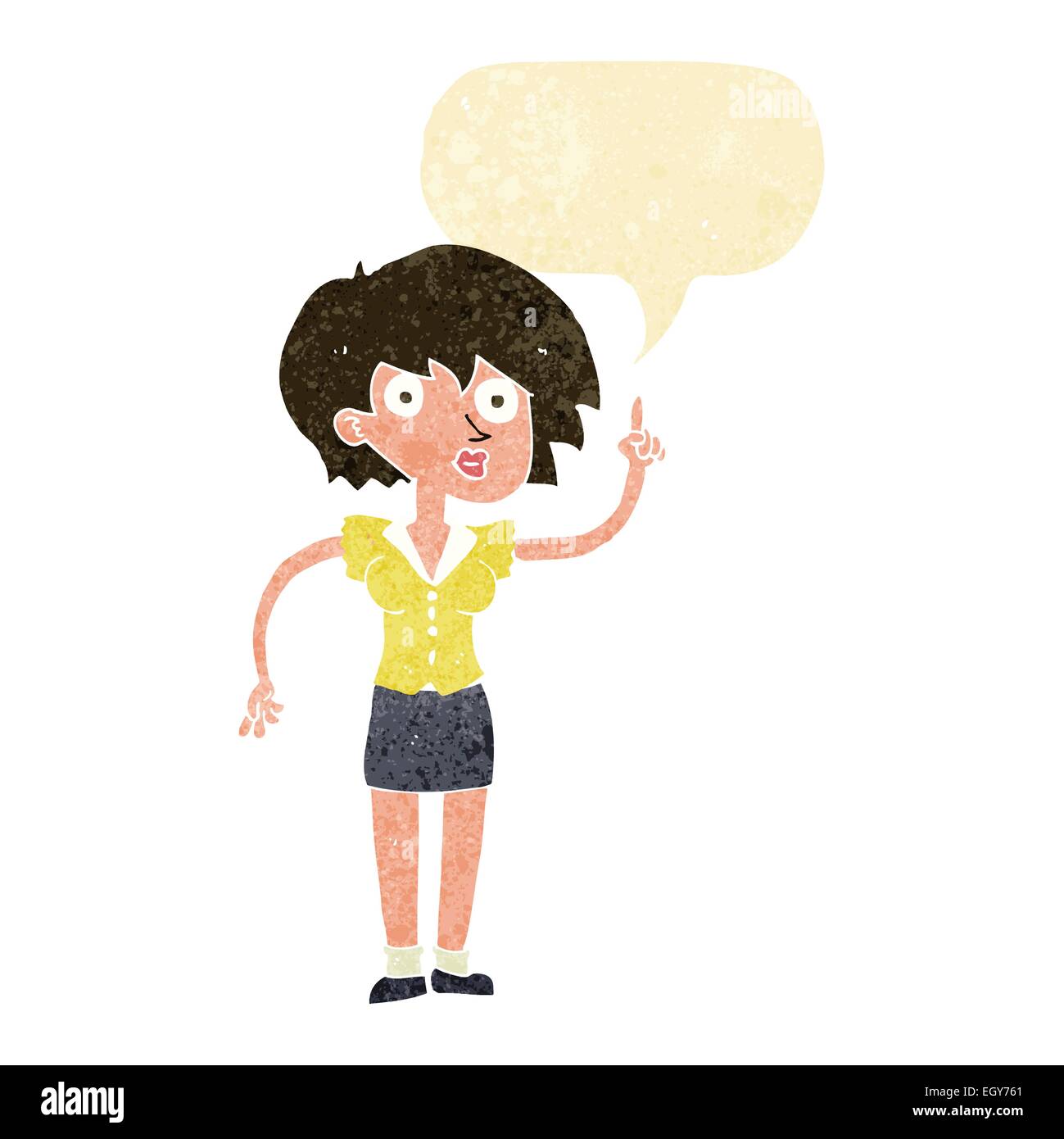 Cartoon woman question speech Cut Out Stock Images & Pictures - Alamy