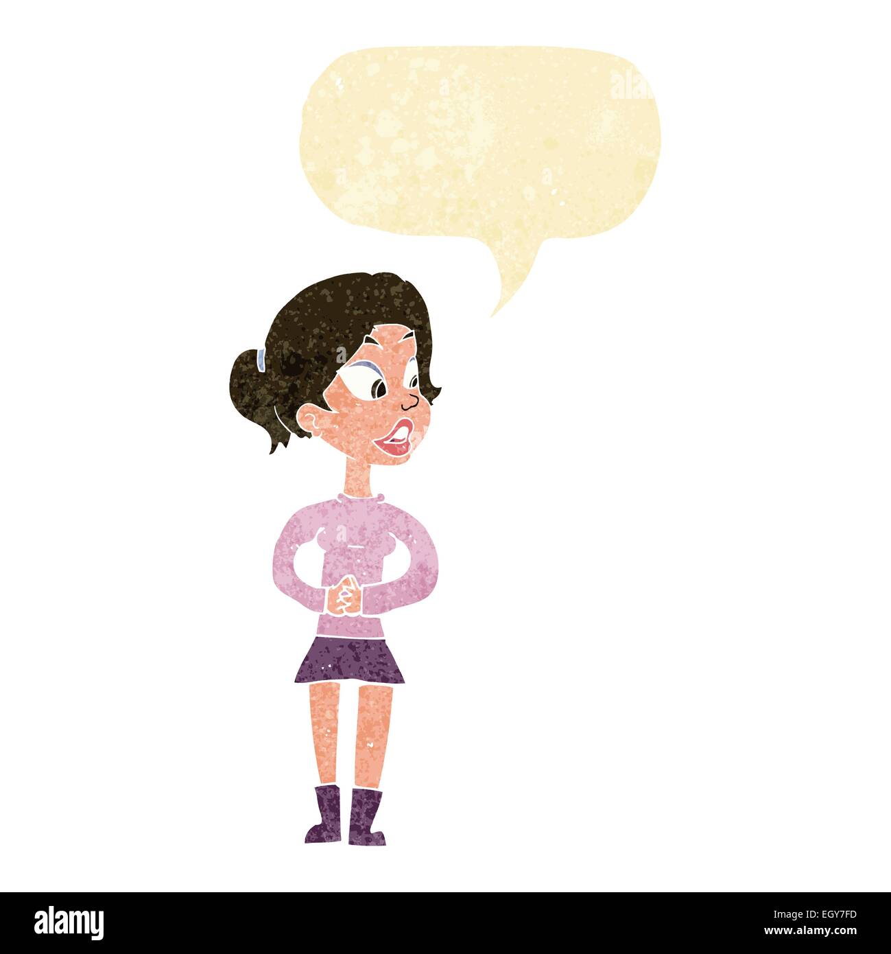cartoon girl talking with speech bubble Stock Vector Image & Art - Alamy