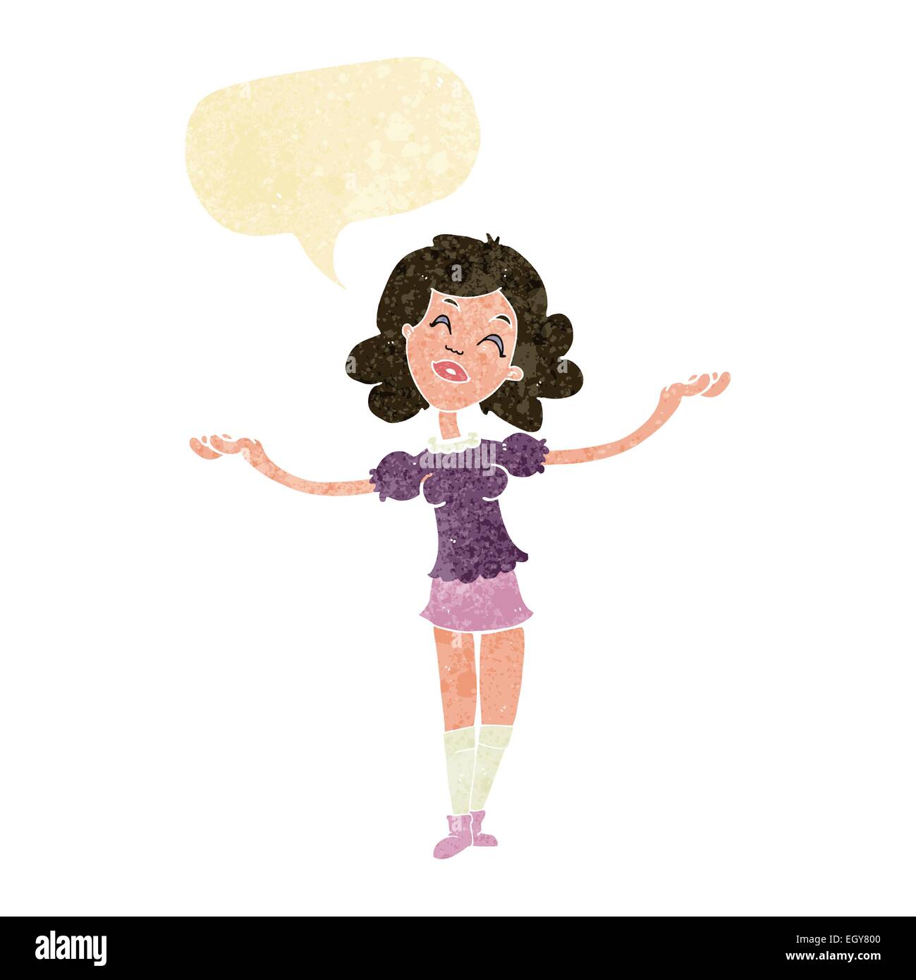 cartoon woman taking praise with speech bubble Stock Vector Image & Art ...