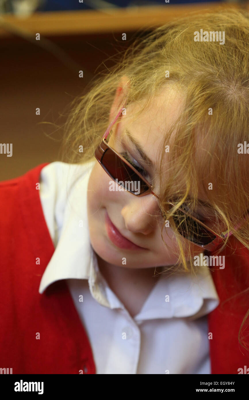 Portrait of young girl with visual impairment, Mysight Nottinghm Stock ...