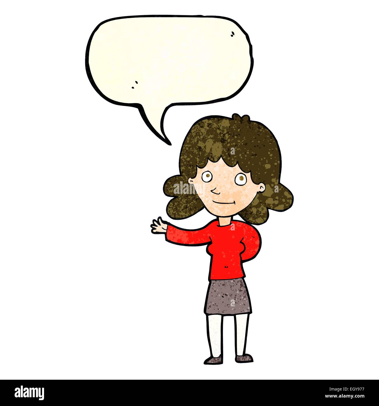 cartoon friendly woman with speech bubble Stock Vector Image & Art - Alamy