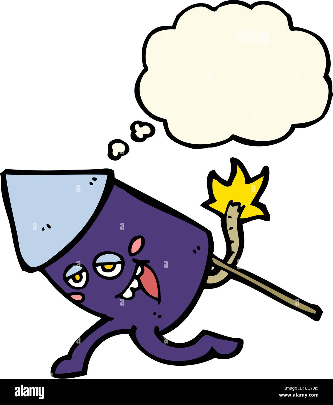 cartoon funny firework character with thought bubble Stock Vector Image ...