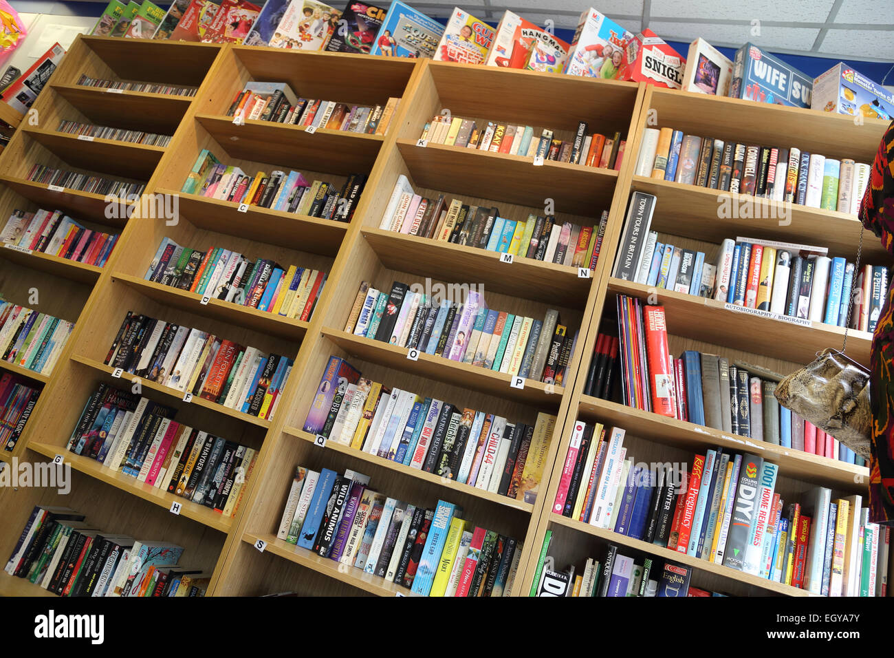 Shelves of books at a public library Stock Photo - Alamy