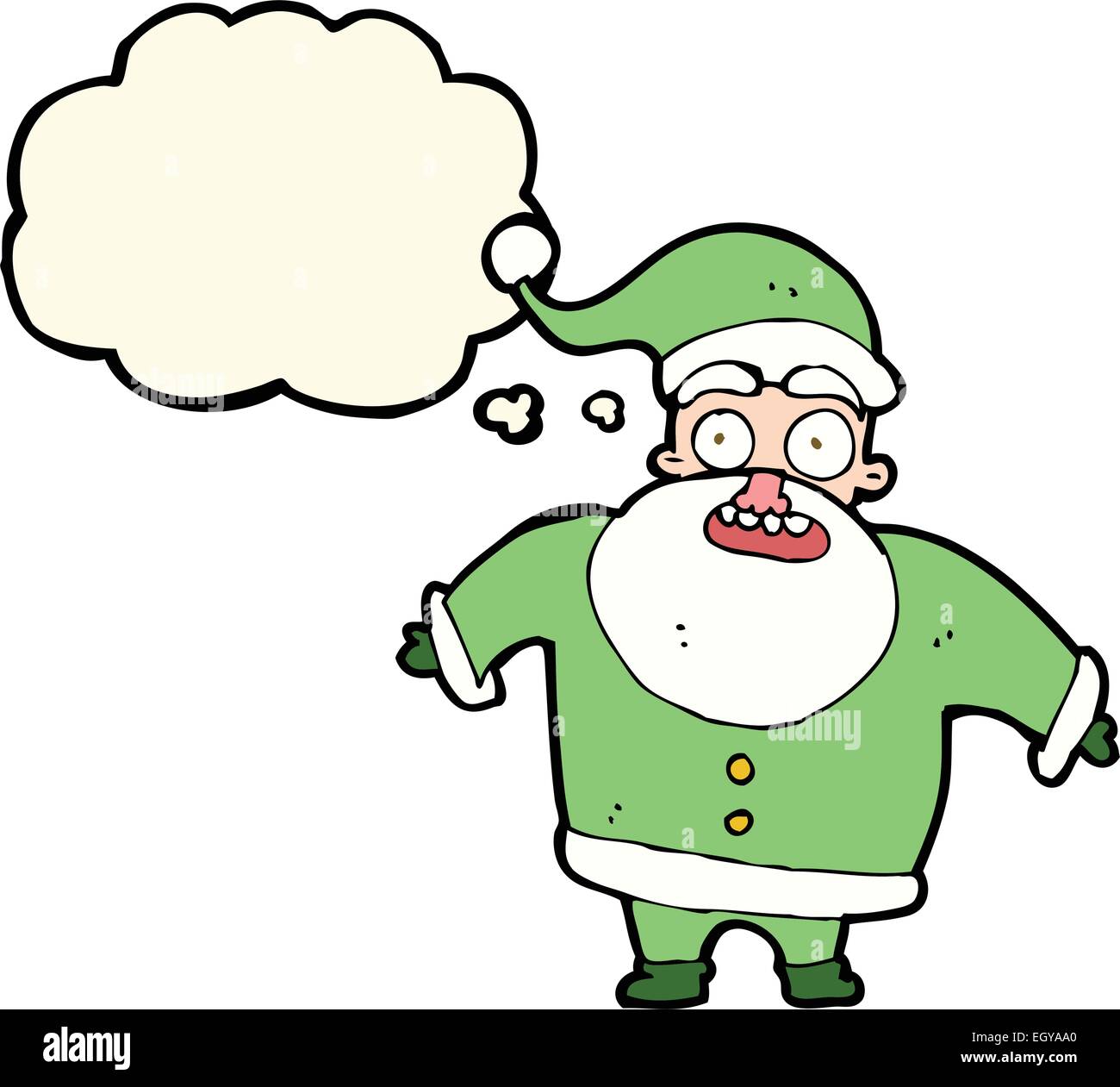 cartoon shocked santa claus with thought bubble Stock Vector Image ...