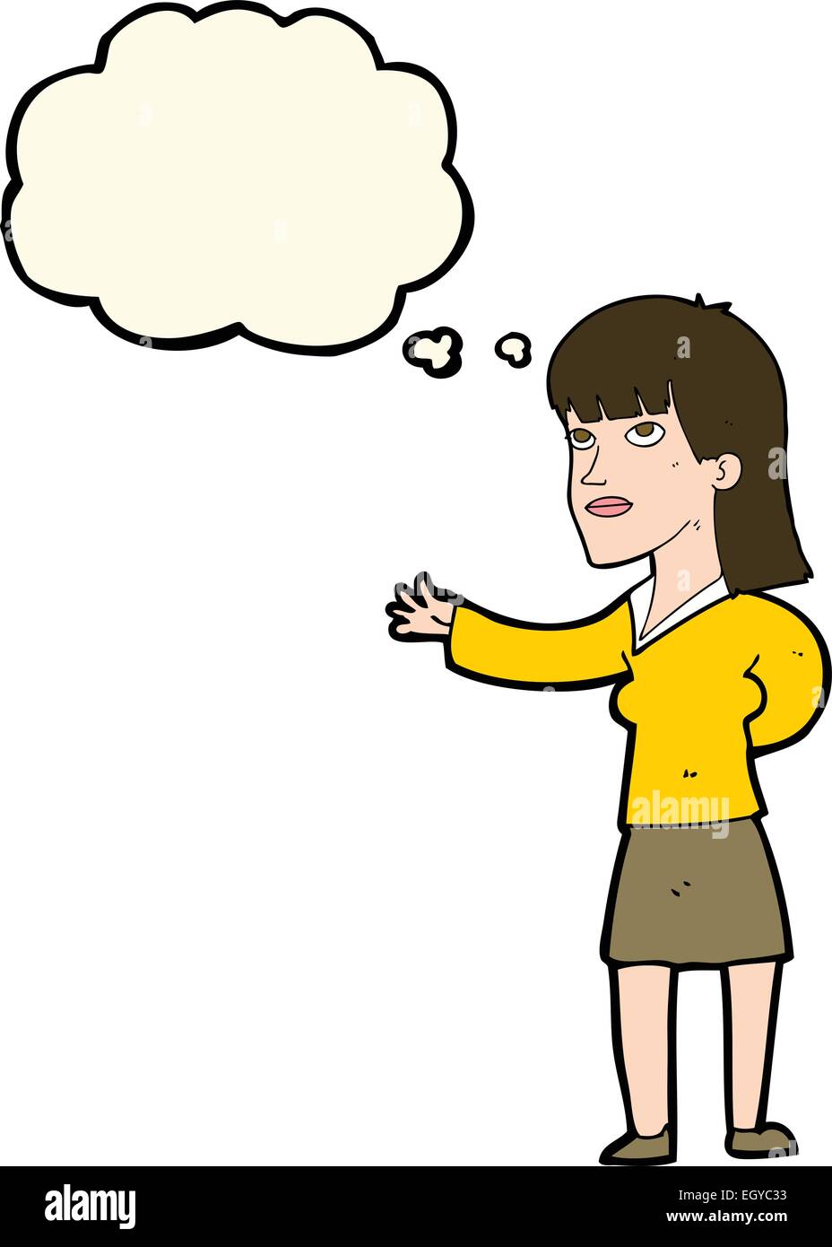 cartoon woman explaining with thought bubble Stock Vector Image & Art ...