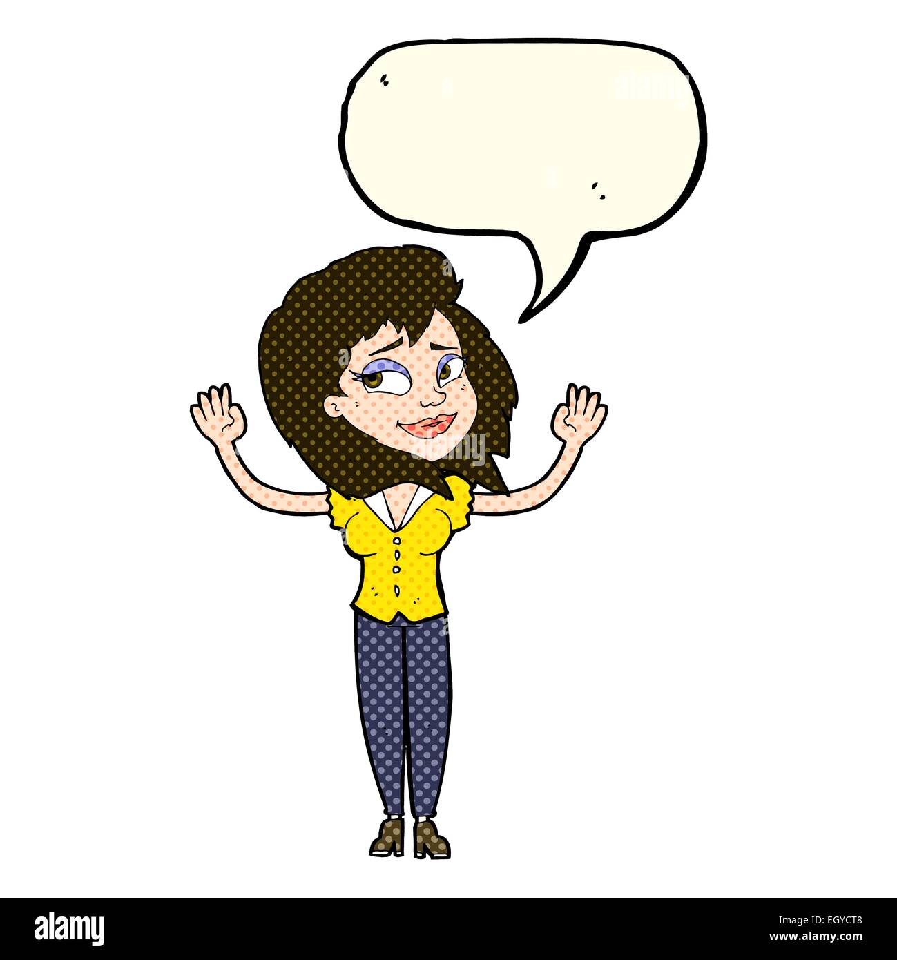 cartoon woman giving up with speech bubble Stock Vector Image & Art - Alamy