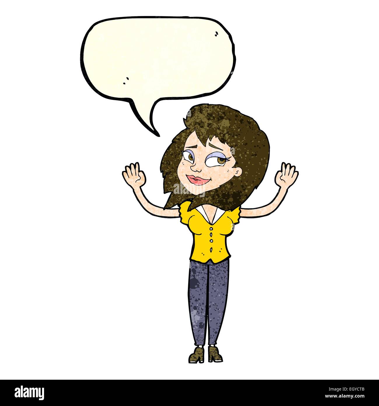 Female character giving speech Cut Out Stock Images & Pictures - Alamy