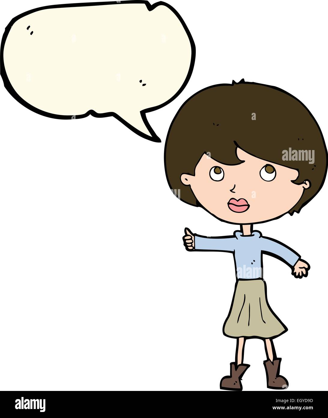 cartoon woman asking question with speech bubble Stock Vector Image ...