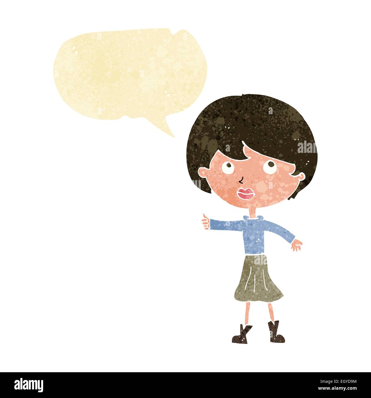 cartoon woman asking question with speech bubble Stock Vector Image ...