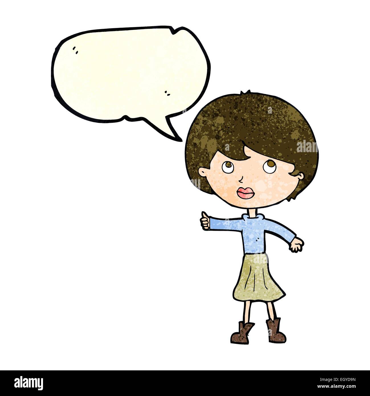 cartoon woman asking question with speech bubble Stock Vector Image ...