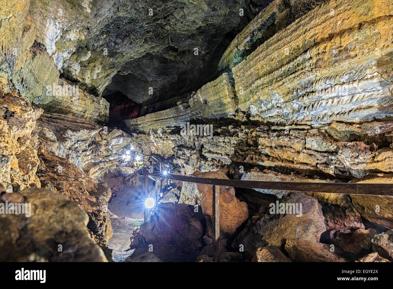Ecuador, Galapagos Islands, Santa Cruz, inside lava tube Stock Photo ...