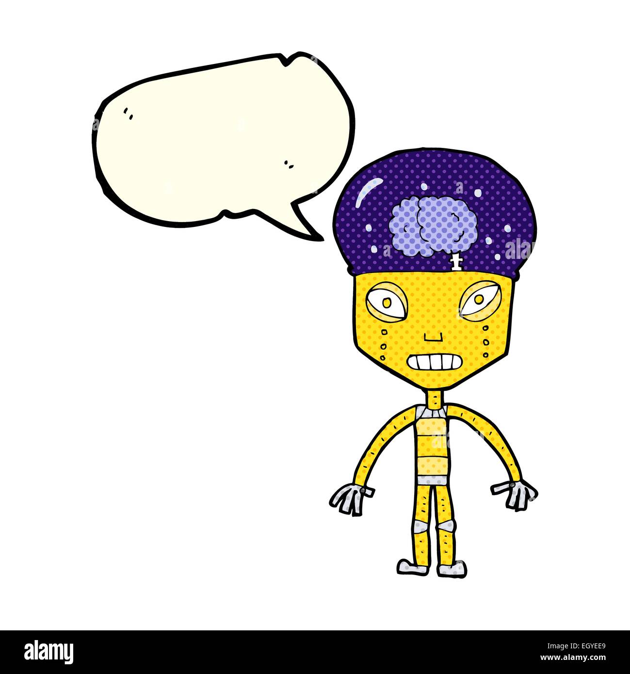 cartoon weird robot with speech bubble Stock Vector Image & Art - Alamy