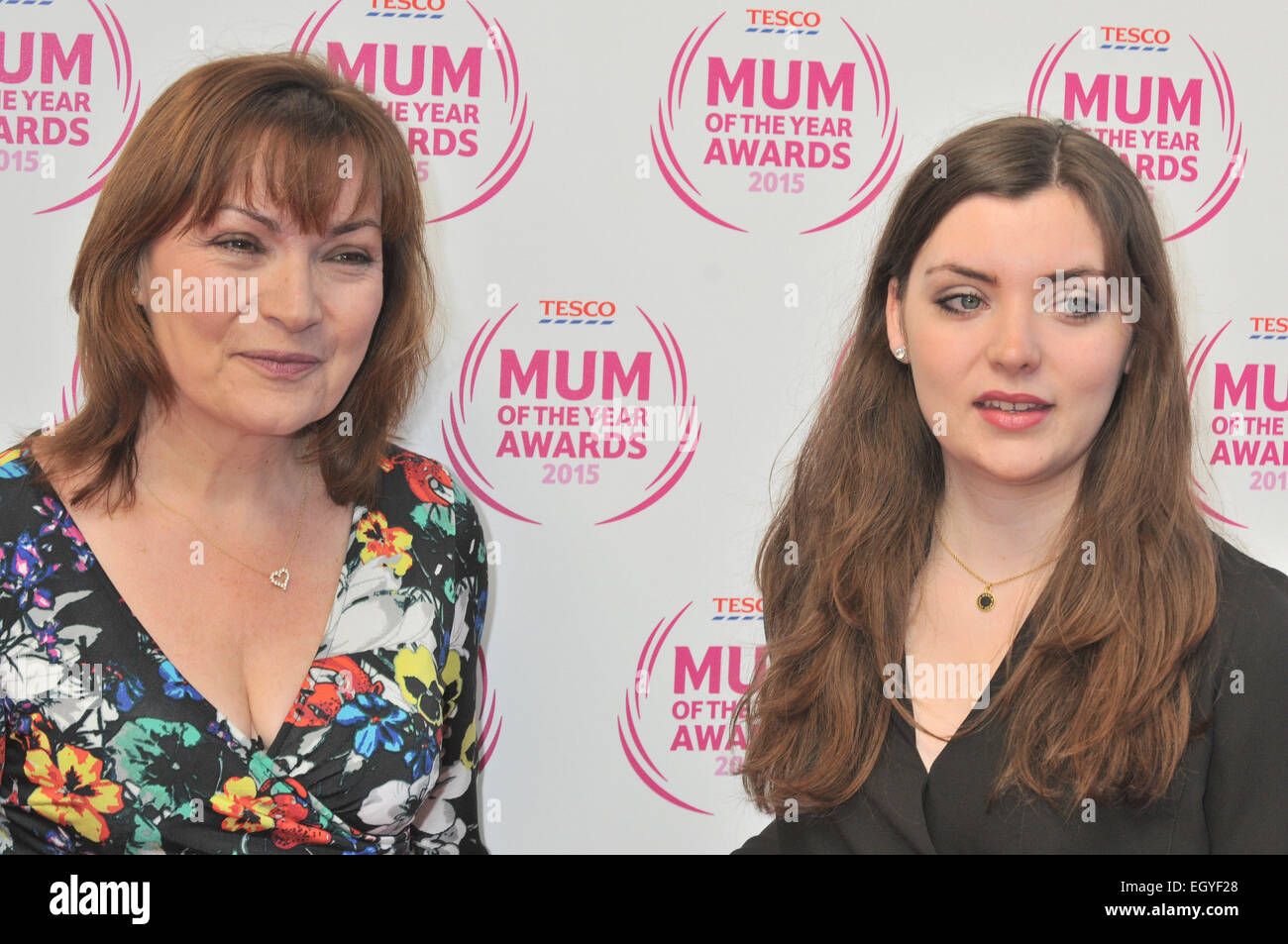 London, UK. 1st March, 2015. Lorraine Kelly and daughter at Tesco Mum ...