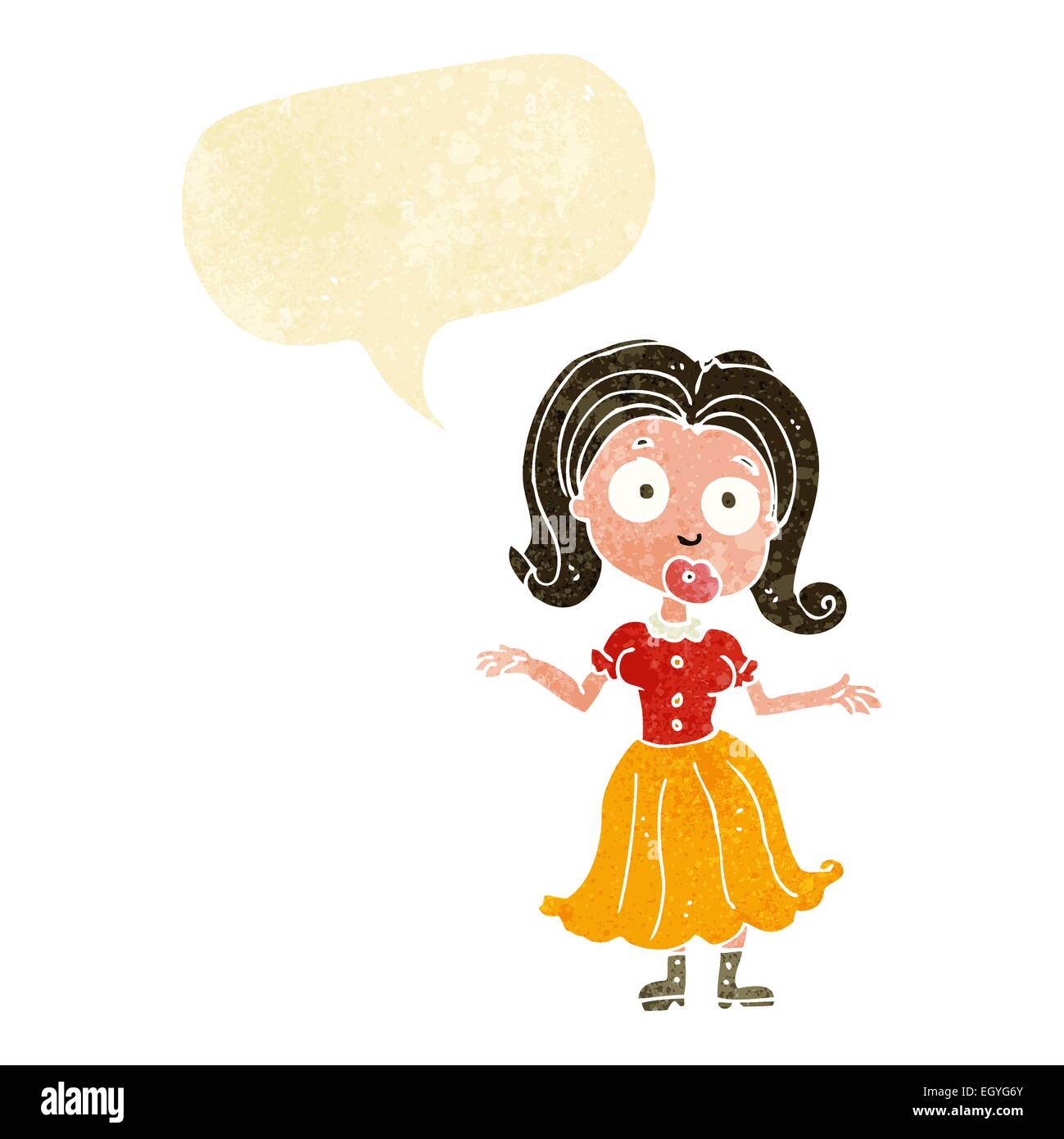 cartoon confused girl with speech bubble Stock Vector Image & Art - Alamy
