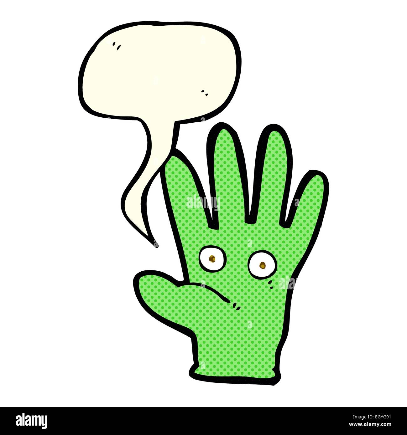cartoon hand with eyes with speech bubble Stock Vector Image & Art - Alamy