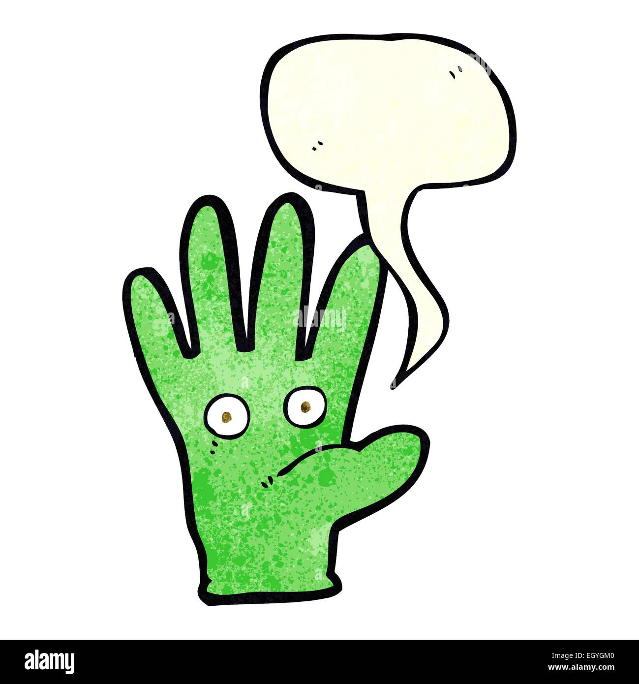 cartoon hand with eyes with speech bubble Stock Vector Image & Art - Alamy