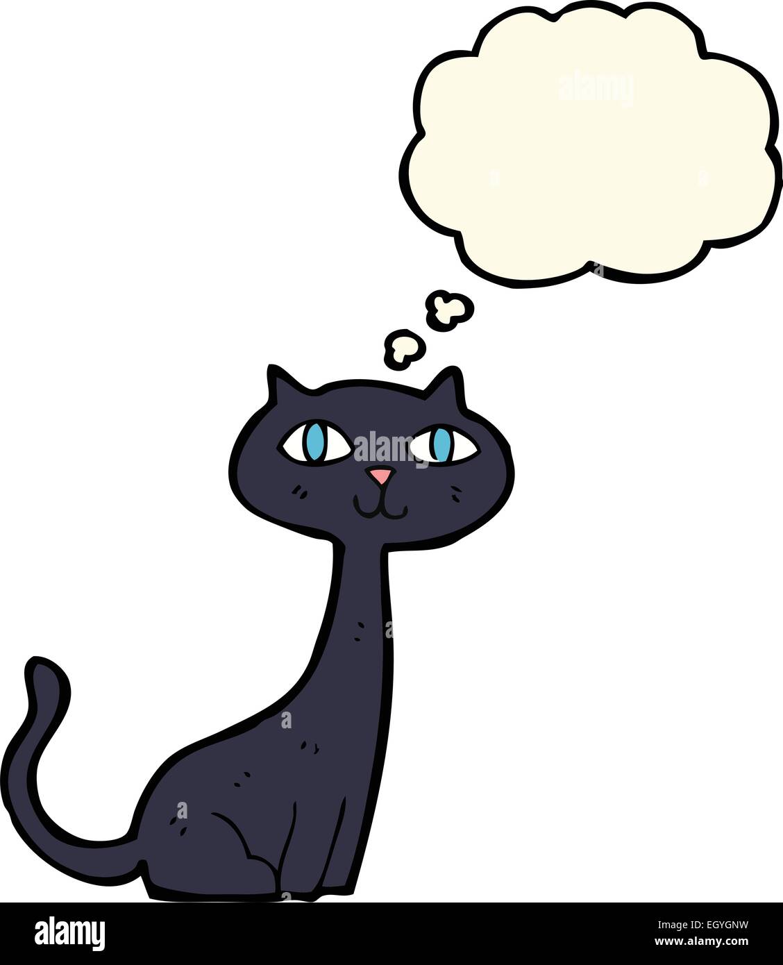 cartoon black cat with thought bubble Stock Vector Image & Art - Alamy