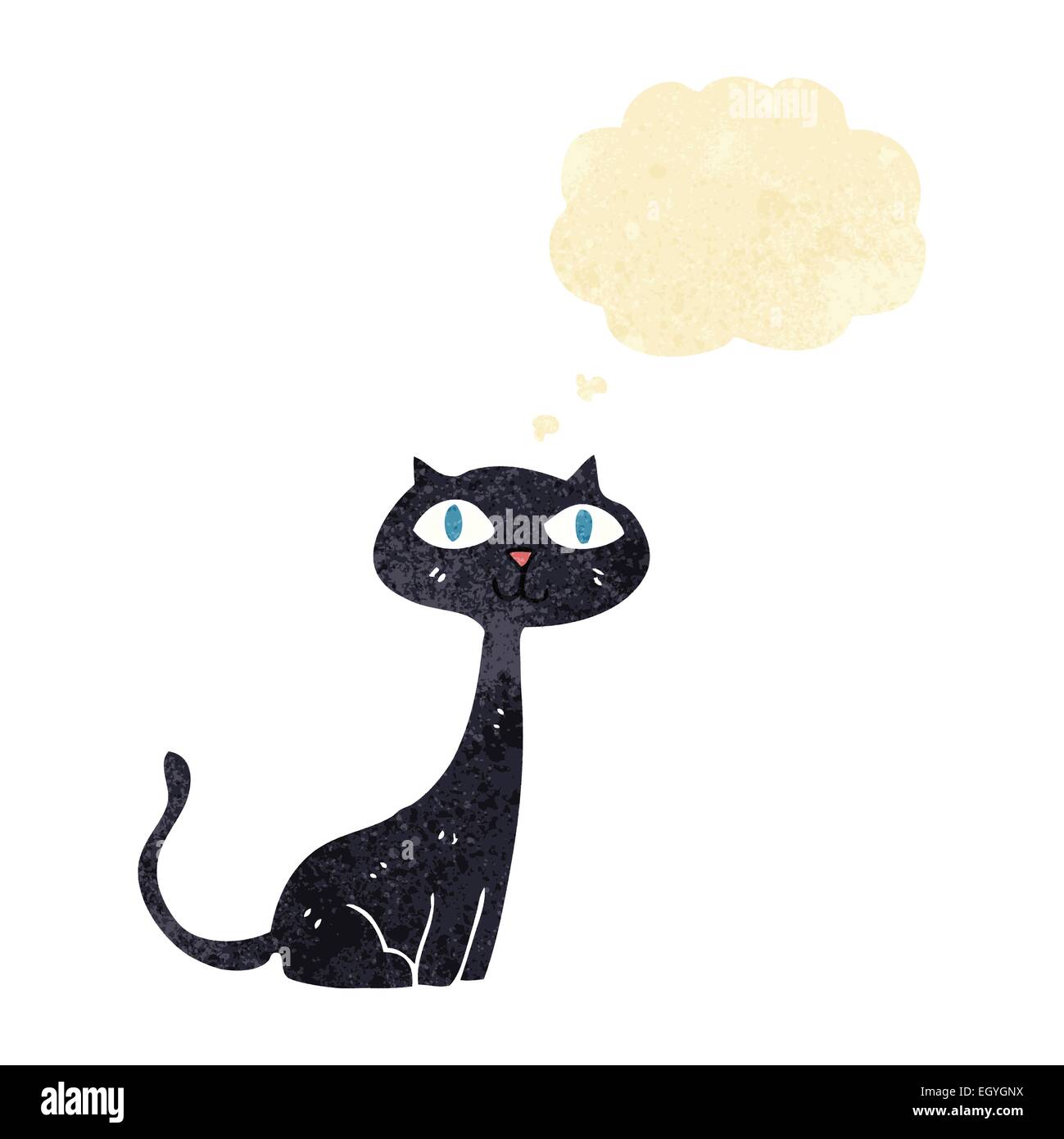 cartoon black cat with thought bubble Stock Vector Image & Art - Alamy