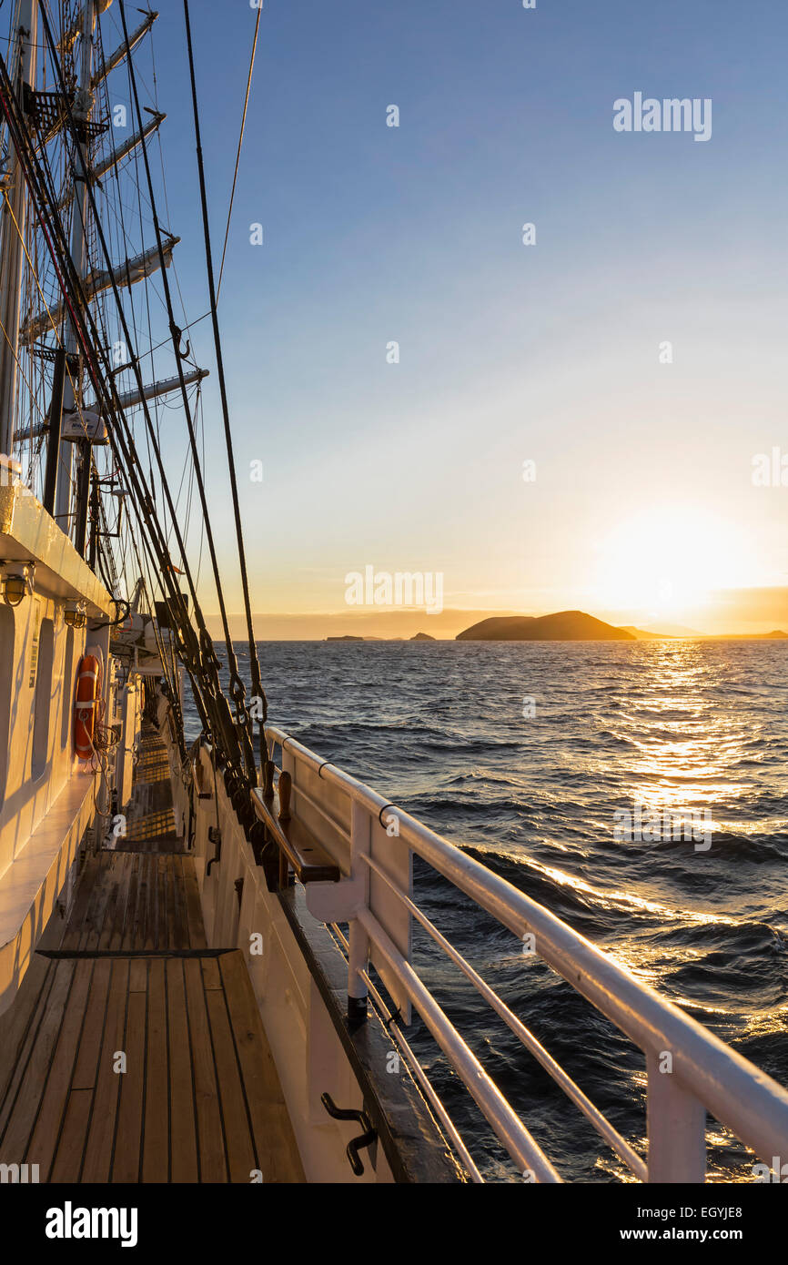Pacific Ocean, sailing ship at Galapagos Islands Stock Photo - Alamy