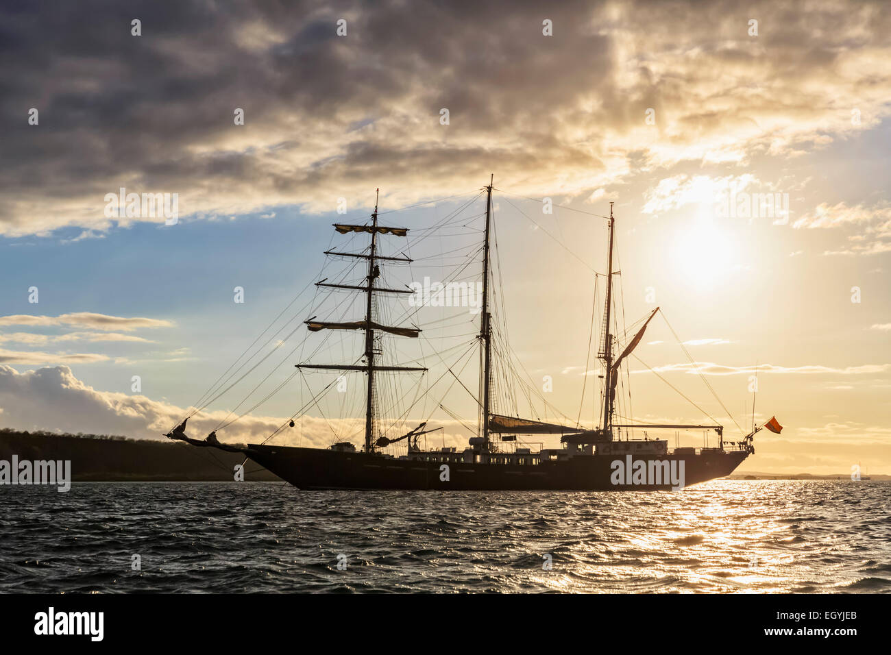 Pacific Ocean, sailing ship at Galapagos Islands Stock Photo - Alamy