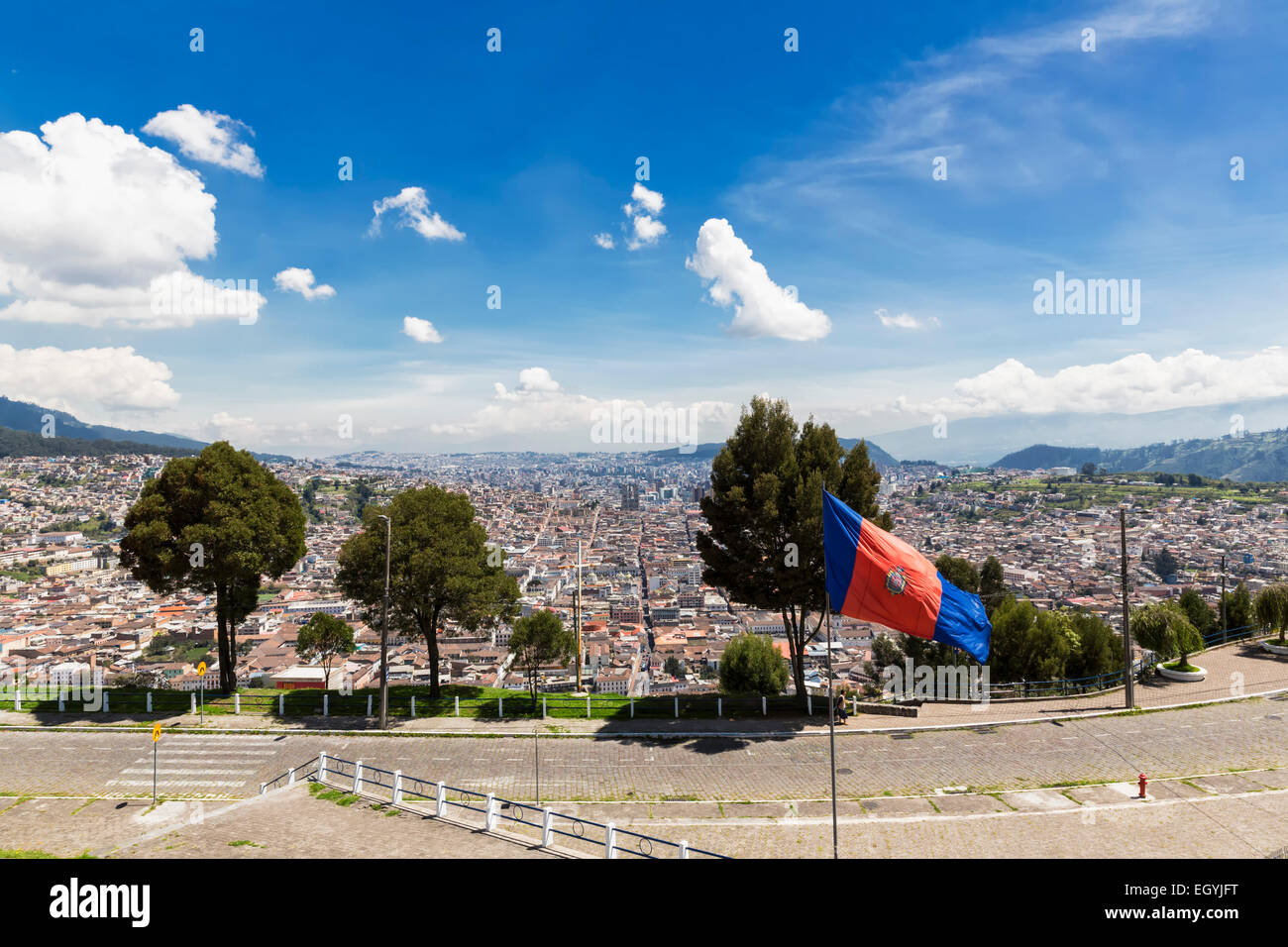 Ecuador, Quito, cityscape with old town and modern district as seen ...