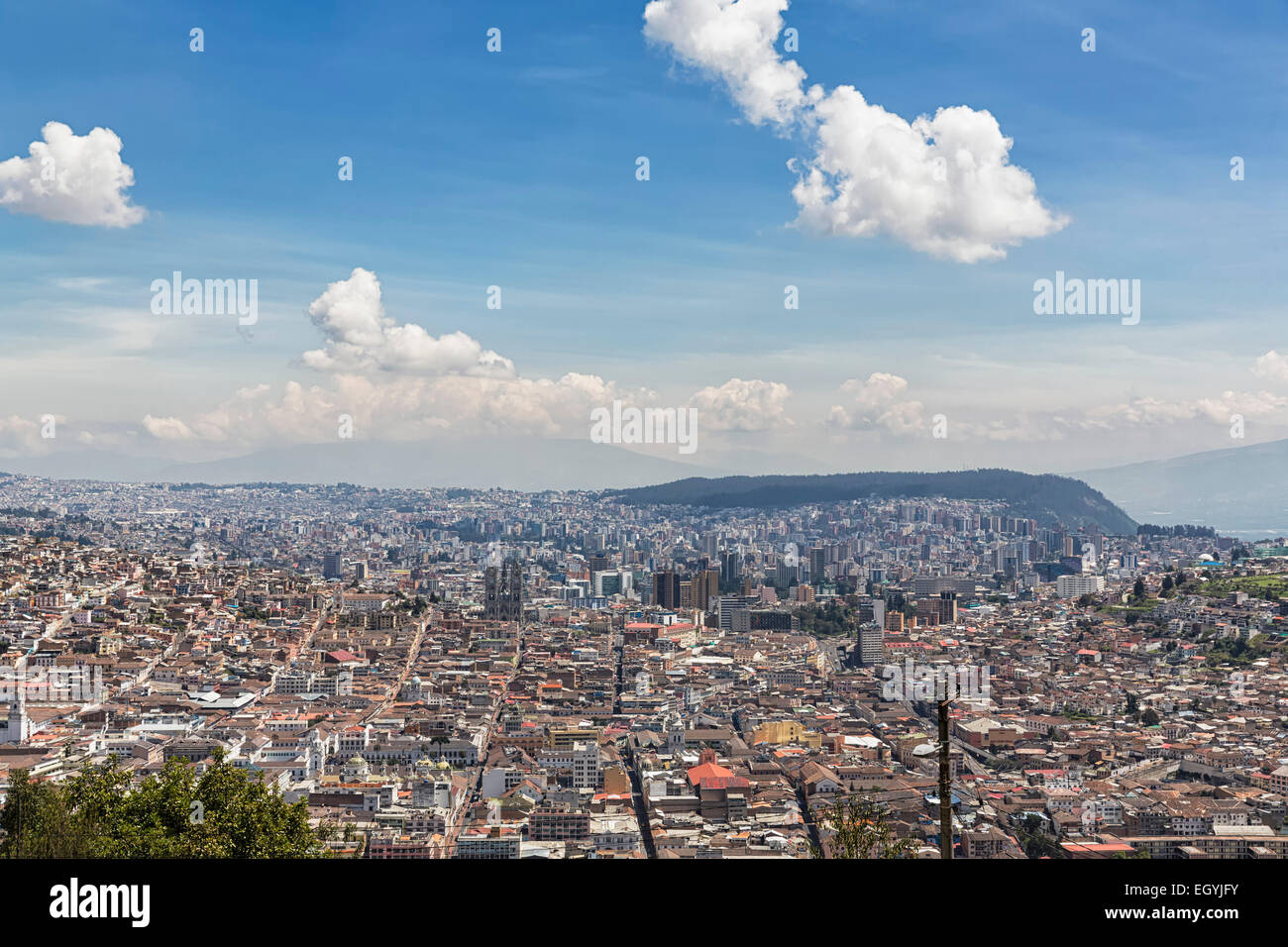 Ecuador, Quito, cityscape with old town and modern district as seen ...